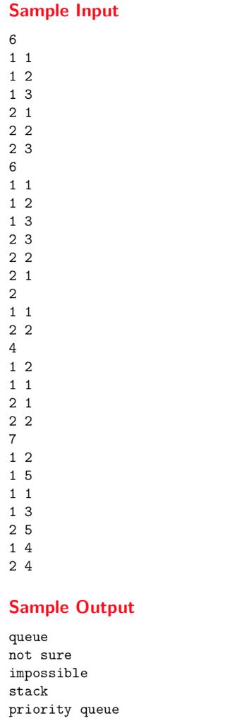 solved there is a bag like data structure supporting two