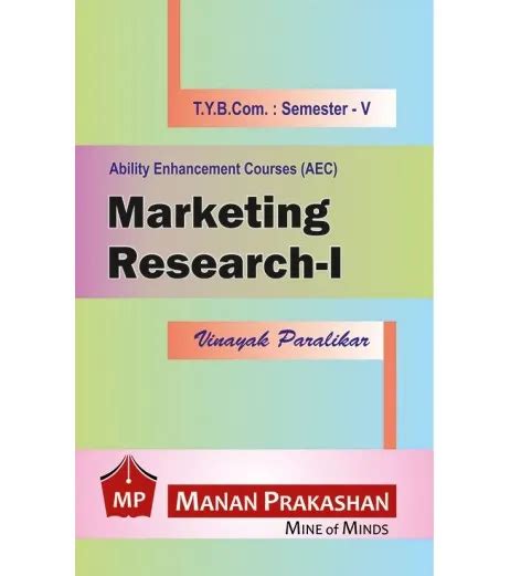 Marketing Research Tybcom Sem 5 Manan Prakashan Dr Vinayak Parlikar