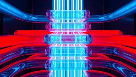 Futuristic Technology Interconnected System Of Light And Data Stock