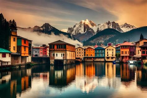 Premium Ai Image Awesome View River Sky