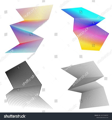 set abstract lines colors design element stock vector royalty free