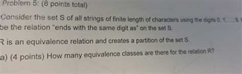 Solved Problem 5 8 ﻿points Totalconsider The Set S ﻿of