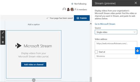 using the microsoft stream web part in sharepoint online one minute