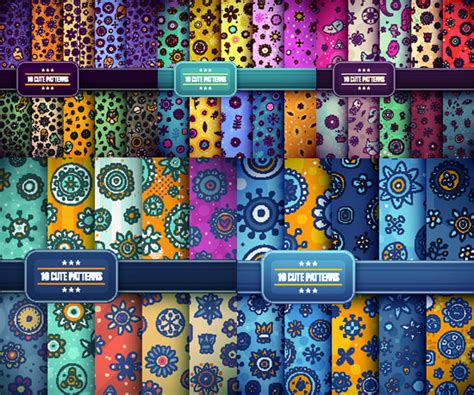 Vector Cute Pattern Set Free Download