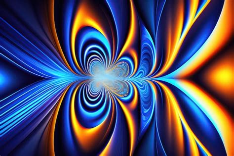 Premium Photo Abstract Fantastic Fractal Background Of Intertwining Glowing Blue Lines