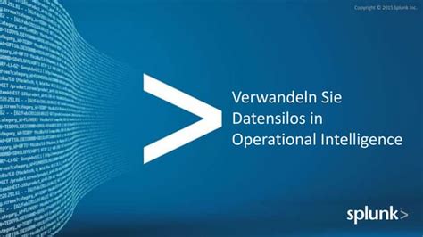 splunk webinar verwandeln sie datensilos in operational intelligence ppt