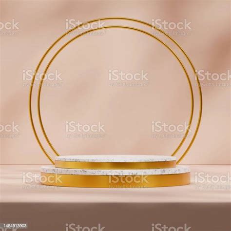 3d 렌더링 모형 템플릿 대리석과 금 질감 연단이 원형 배경이 있는 사각형 0명에 대한 스톡 사진 및 기타 이미지 0명 3차원 형태 강단 Istock