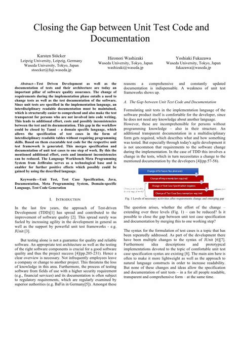Pdf Closing The Gap Between Unit Test Code And Documentation