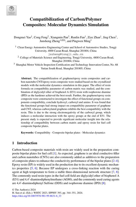 Pdf Compatibilization Of Carbon Polymer Composites Molecular Dynamics Simulation
