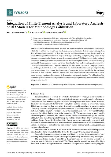 Pdf Integration Of Finite Element Analysis And Laboratory Analysis On