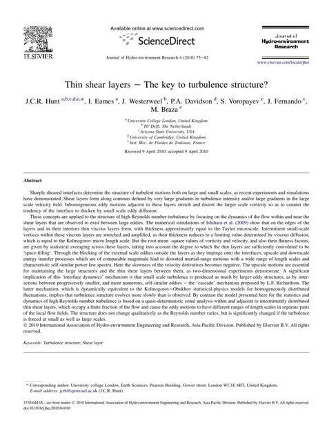 Pdf Thin Shear Layers The Key To Turbulence Structure Dokumentips