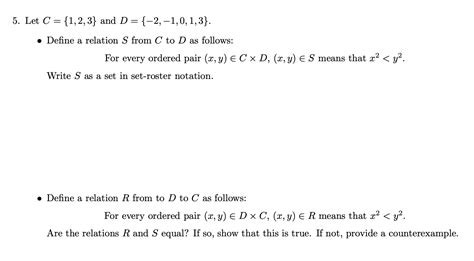 Solved 5 Let C 1 2 3 And D 2 1 0 1 3 Define Chegg Com
