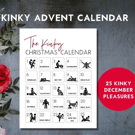 Kinky Advent Calendar For Couples Sex Challenge Printable Sex Game Etsy