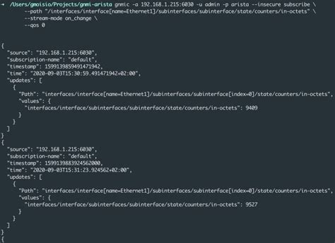 Arista vEOS lab et gNMI gRPC SubscribeRequest Gilbert MOÏSIO