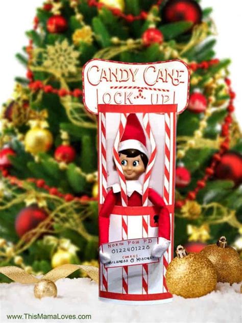Elf On The Shelf Idea Candy Cane Jail This Mama Loves