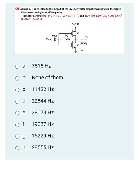 solved q5 a load is connected to the output of the cmos