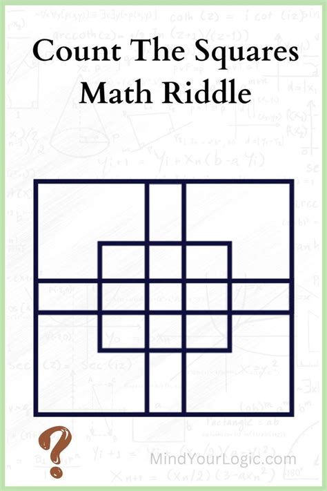 Count The Number Of Squares Math Riddles Math Maths Puzzles