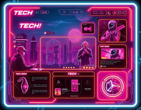 Cyberpunk Theme Layout Screen For A Tech Streamer With Neon Color Cyberpunk Theme Layout Screen For A Tech Streamer With Neon Color