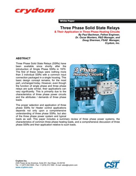 Three Phase Solid State Relays