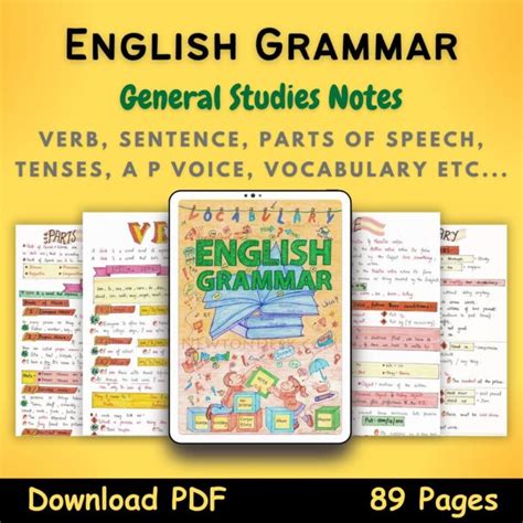 English Grammar Notes Color Handwritten Notes Pdf Newtondesk