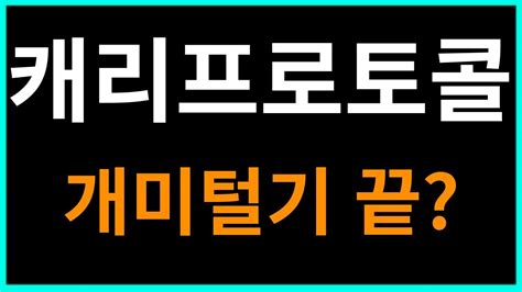 캐리프로토콜 코인 전망 개미털기 끝났다 급등 나오는 이유 목표가 공개 Youtube