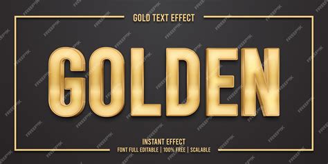 Premium Vector Golden 3d Text Effect Vector Mockup