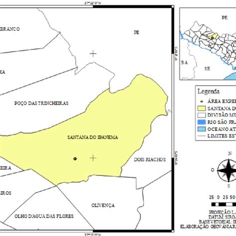Localização Do Município De Santana Do Ipanema Alagoas Download