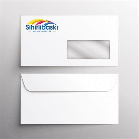 Diplomat Zarf 10 5x24 Cm Çift Renk Baskılı Pencereli