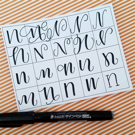 20 Ways To Write The Letter N Calligraphy Alphabet Instructions