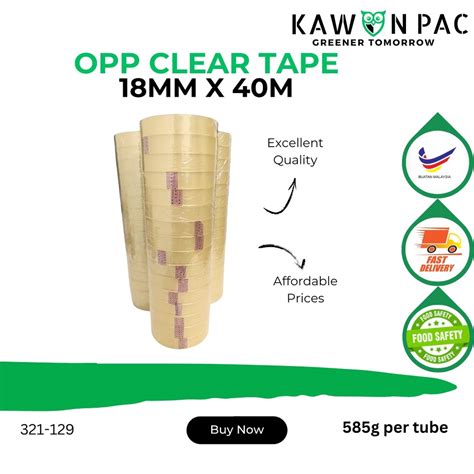 16 Rollstube Opp Tape 18mm X 40m Clear Packing Cellophane 胶纸 Cellotape Salotape