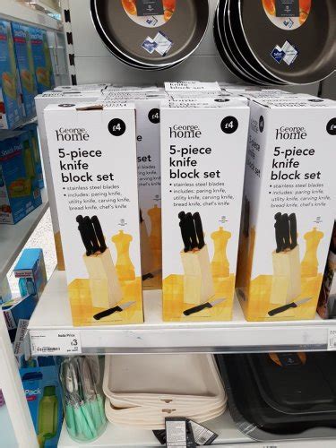 Asda 5 Knife Block Set Instore £3 George Asda George Smug Deals Uk