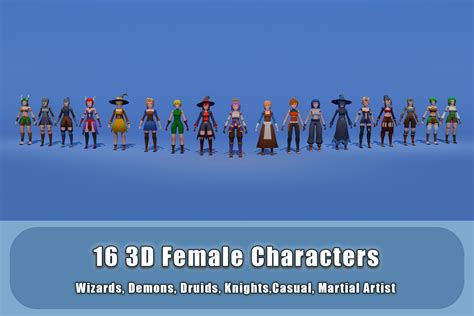 Low Poly Female Low Poly 3d By Shokubutsu 3d Characters Unity