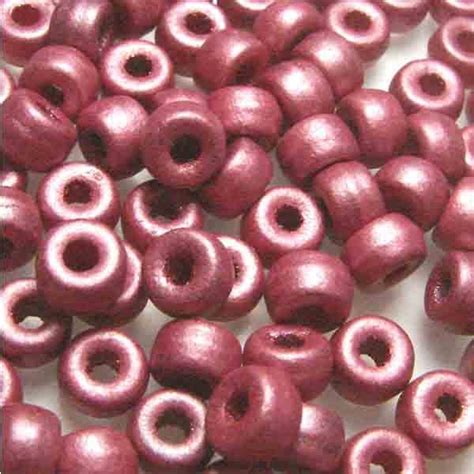 Red 4x6mm Satin Metallic Crow Bead