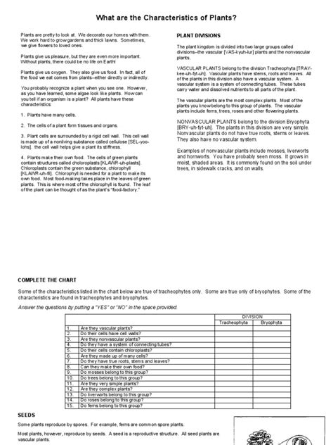 Plants Worksheet Pdf Plants Sex