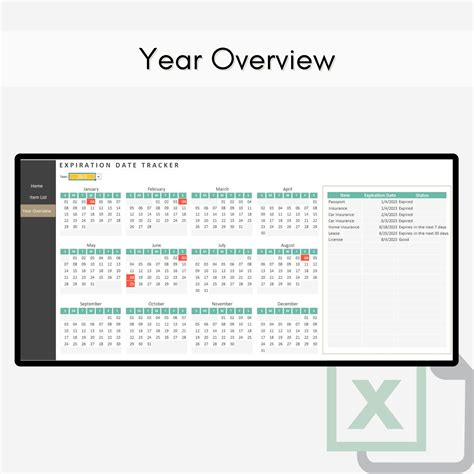 Expiration Date Tracker Excel Spreadsheet Instant Download Excel