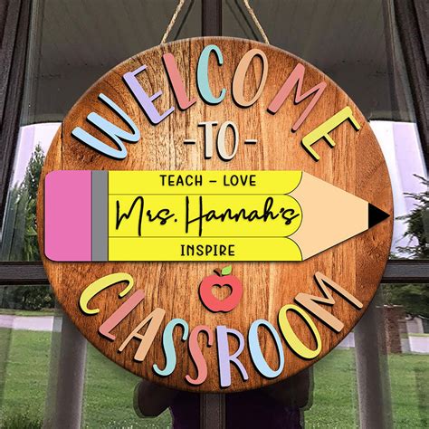 Custom Teacher Door Sign Personalized Classroom Door Signs Teach