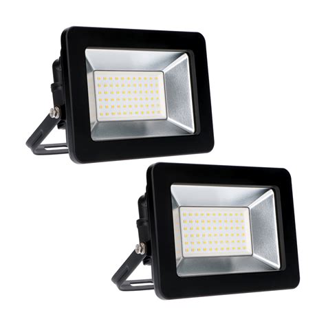 Foco Led Exterior Con Conector 50w 5500 Lm 4000k Estanco Ip65 Pack 2