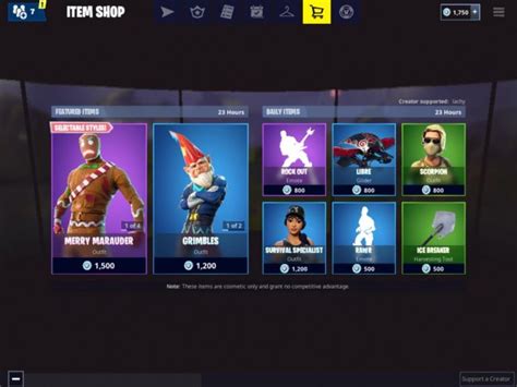 Fortnite Item Shop 23rd December New Grimbles Fortnite Skin Cold