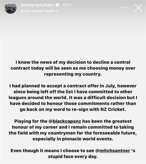 James Neesham Declines New Zealand Central Contract Explains Why