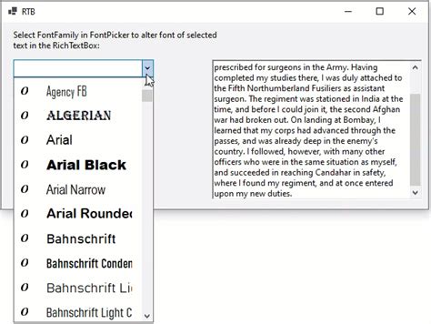 FontPicker Input For WinForms ComponentOne