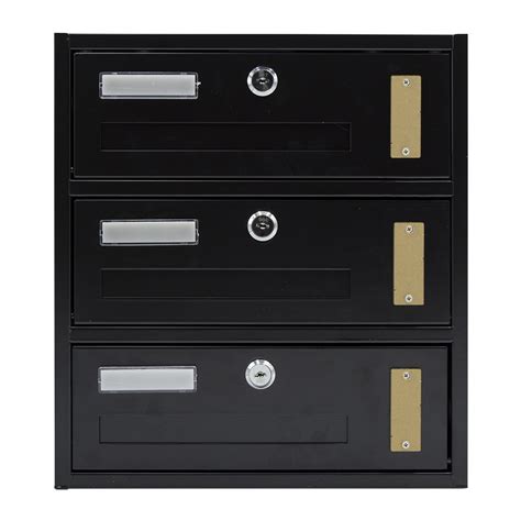 Cassetta Postale Condominiale 3 Posti Iron Black 30x325x17cm