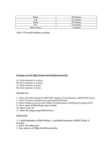 Estimating Calculation Doc