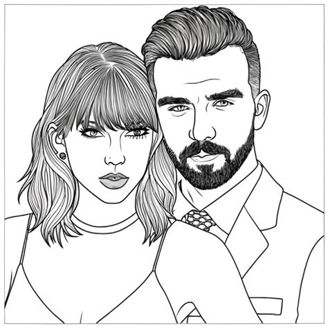 Immagine Di Taylor Swift E Travis Kelce Da Colorare Scarica Stampa O Colora Subito Online
