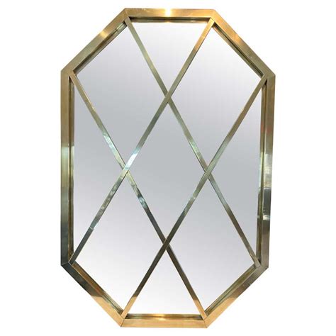 Brass Framed Modern Mirror 1 805 For Sale On 1stdibs