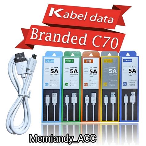 Jual Kabel Data Cabel Data Branded C70 Data Cable Usb Micro Shopee