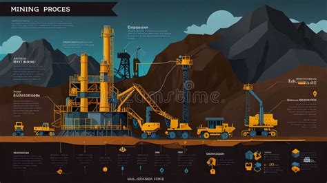 Vector Infographic Of The Mining Process From Exploration To Extraction