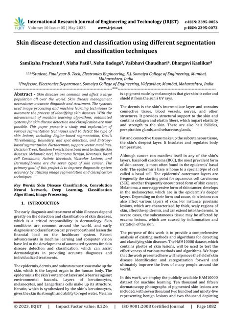 Skin Disease Detection And Classification Using Different Segmentation And Classification
