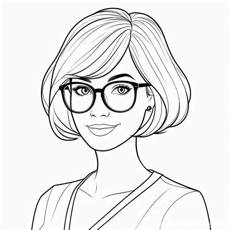 Short Hair Girl Cartoon Character Drawing