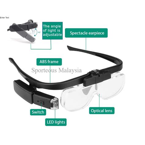 Ready Stock Led Spectacle Magnifying With 3 Replacement Lenses 15x