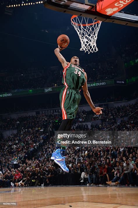 Giannis Antetokounmpo Of The Milwaukee Bucks Dunks The Ball During